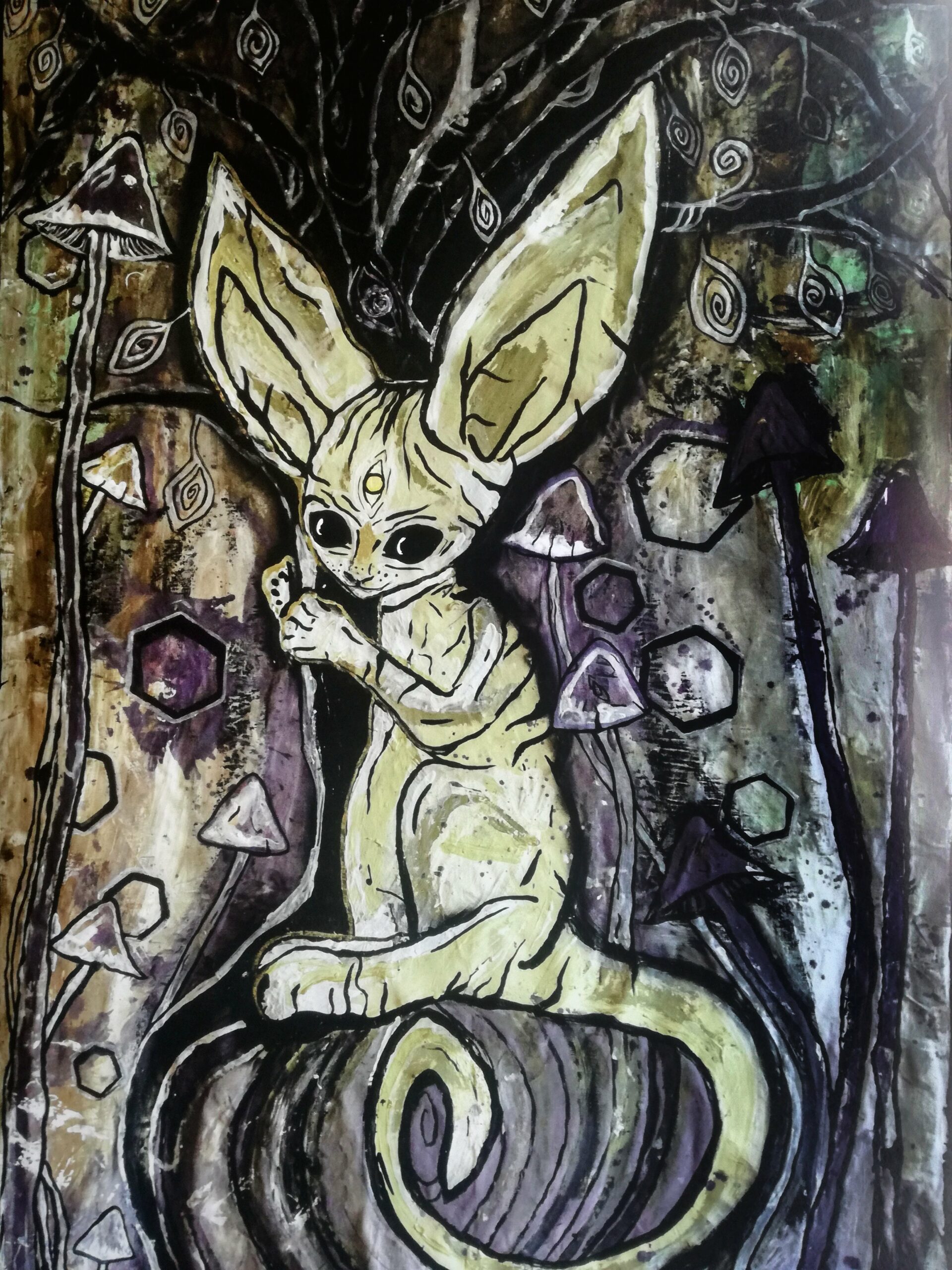 Print 'Tree Hugging Autumn-Kitten' - Art With Aliens